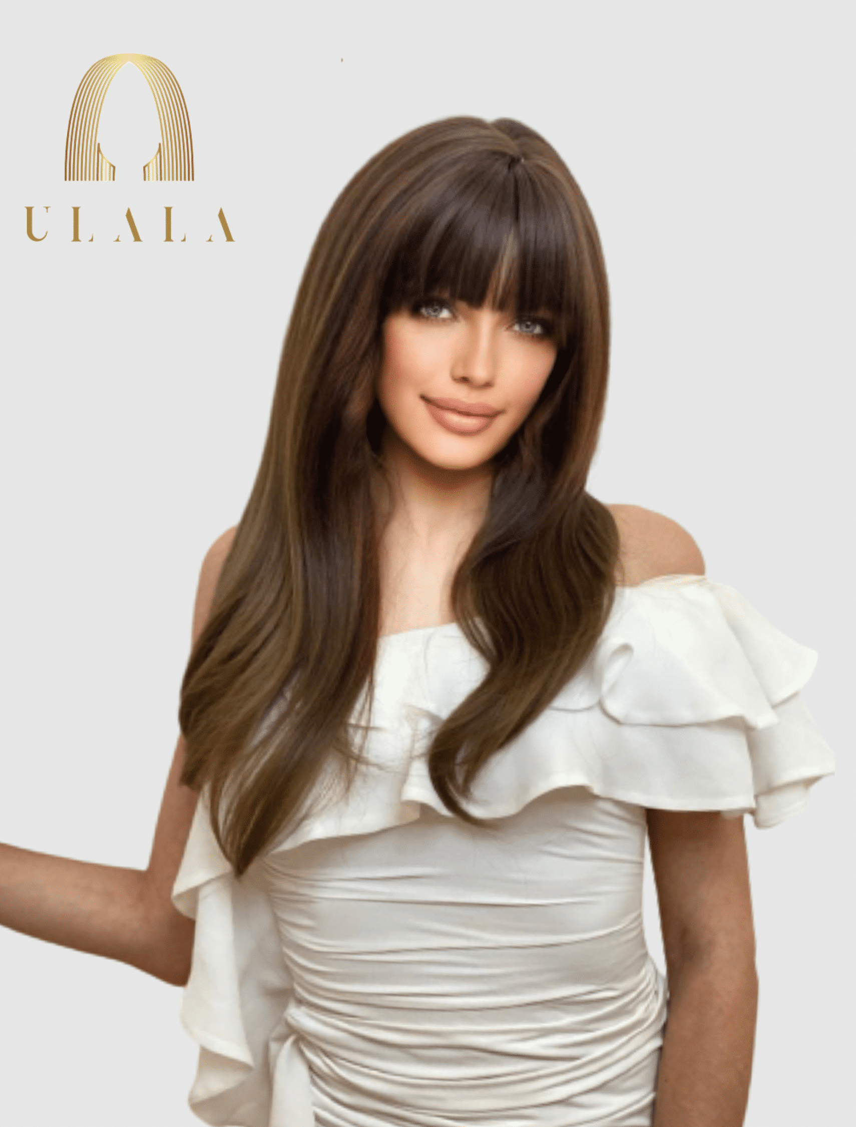 100% emberi haj paróka - Hosszú barna balayage - ULALA