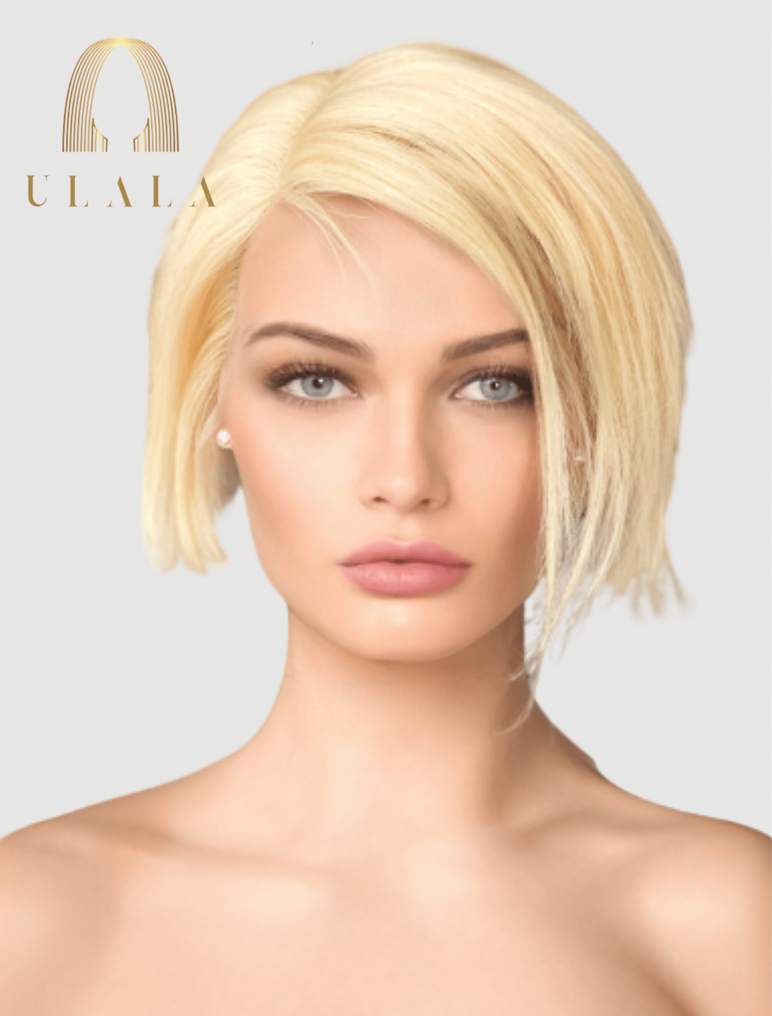 Rövid szőke hálós (lace front) paróka - 100% emberi haj - ULALA