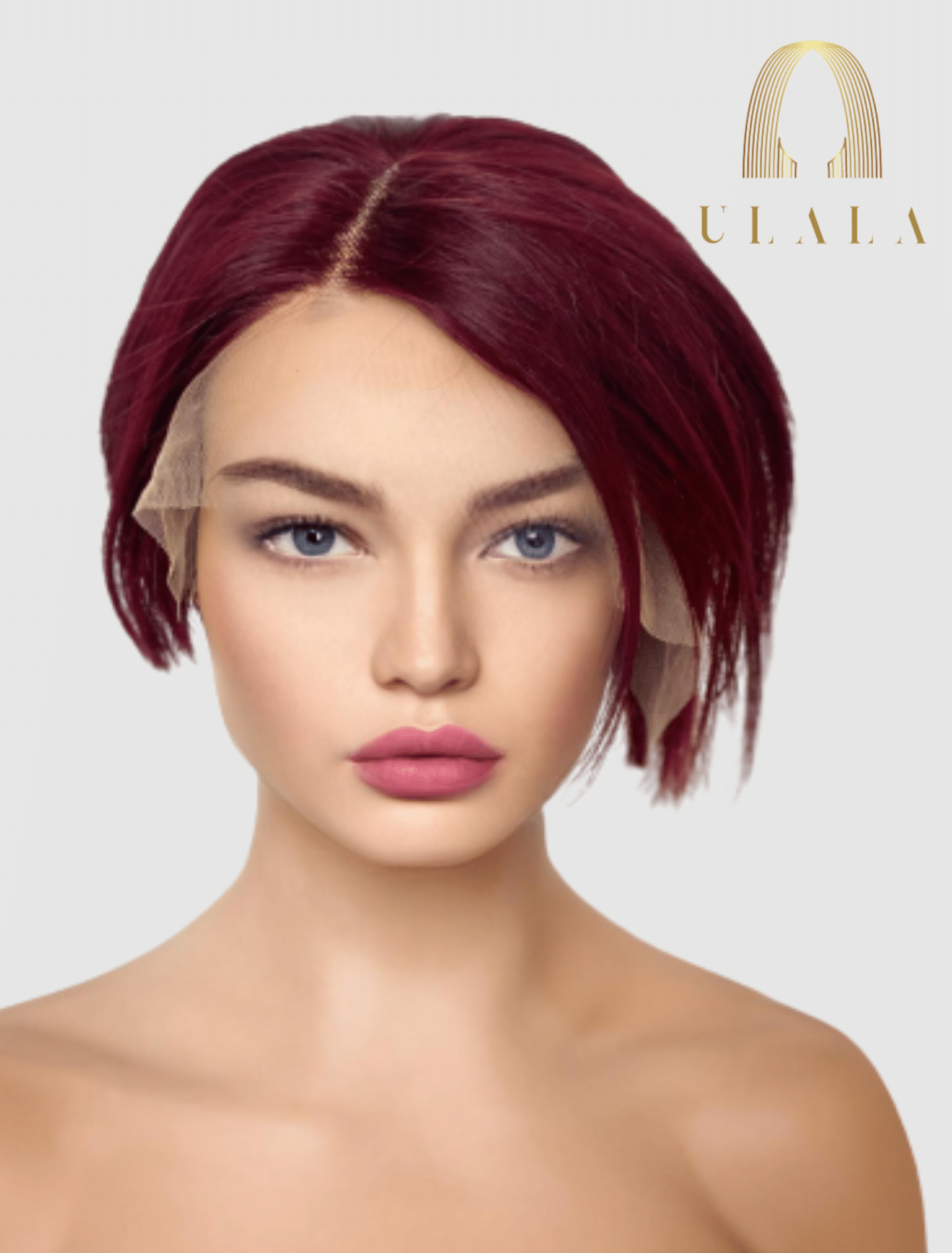 Burgundy vörös hálós (lace front) paróka - ULALA