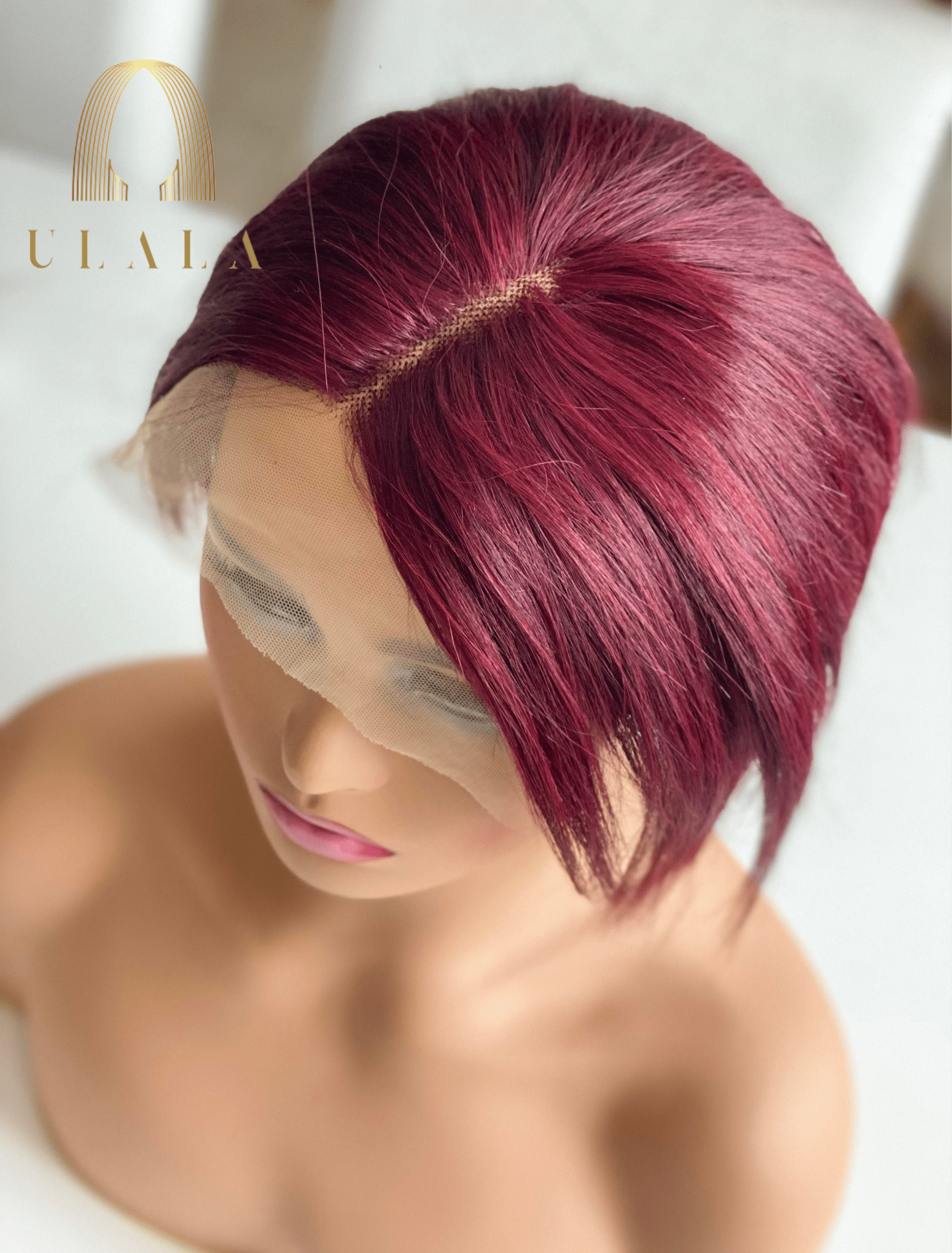 Burgundy vörös hálós (lace front) paróka - ULALA